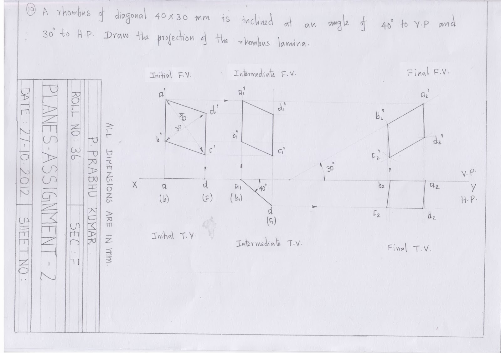 engineering graphics for engineers: projection of planes - plane ...