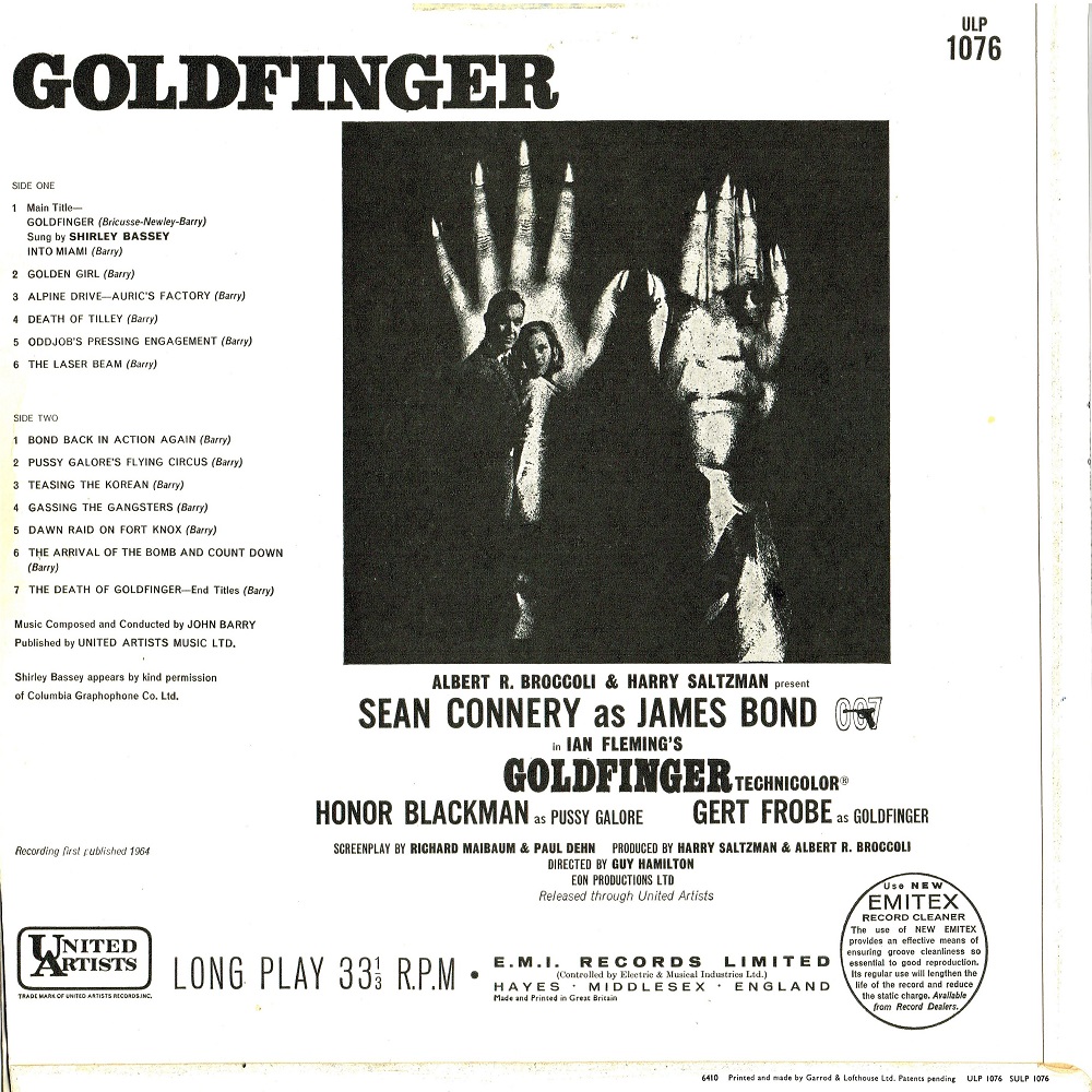 Soundtrack - Goldfinger (1964) - Lp ~ naald op de groef