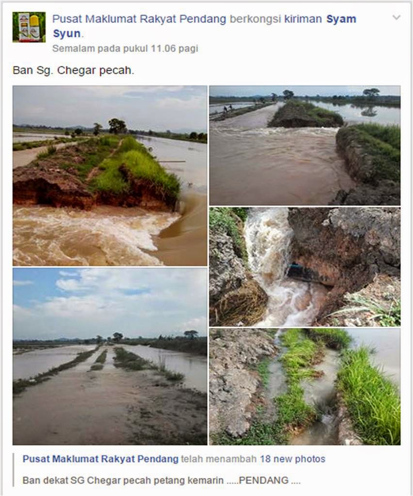 ~ DAERAH PENDANG ~: PENDANG : BAN SUNGAI CHEGAR PECAH