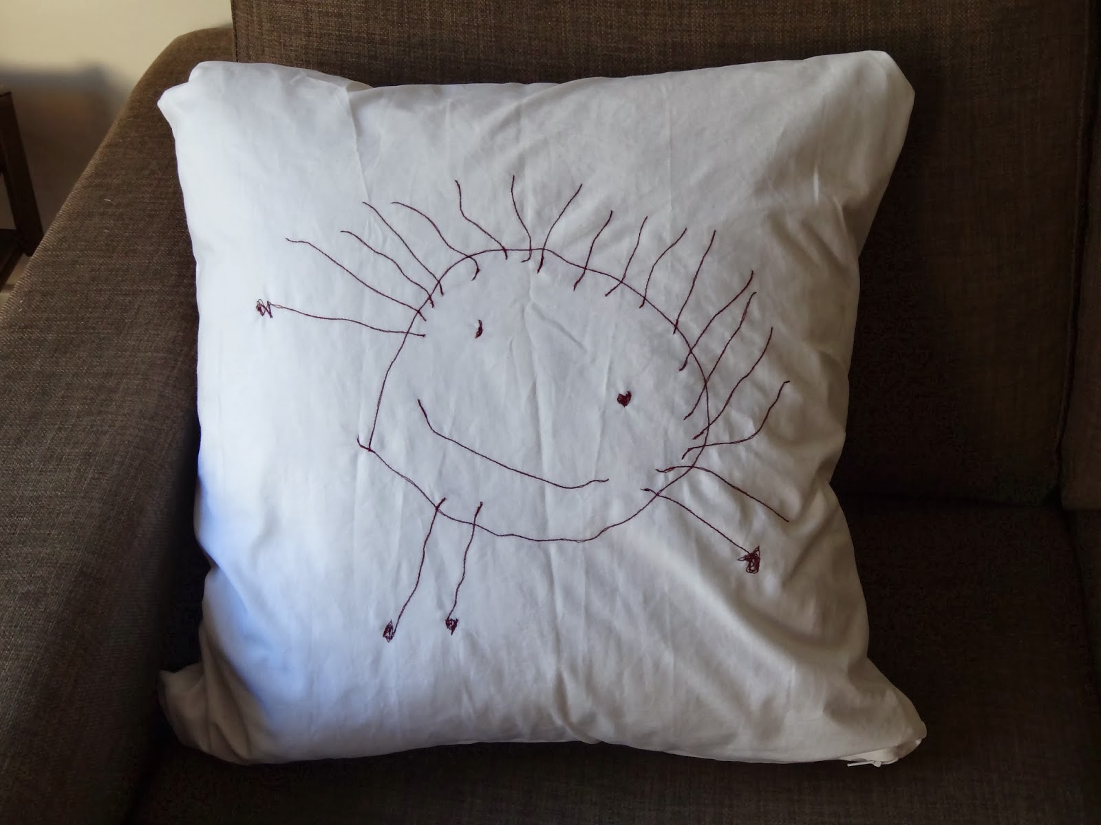 leftleg designs: Kids Drawing on a Cushion