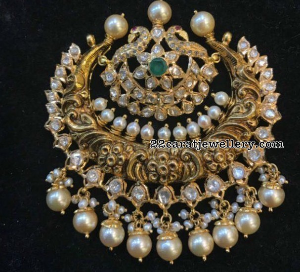 Half Moon design Nakshi Pendants - Jewellery Designs