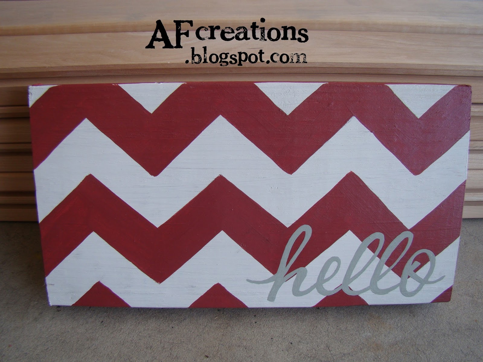 A~F Creations: "Hello" Chevron signs