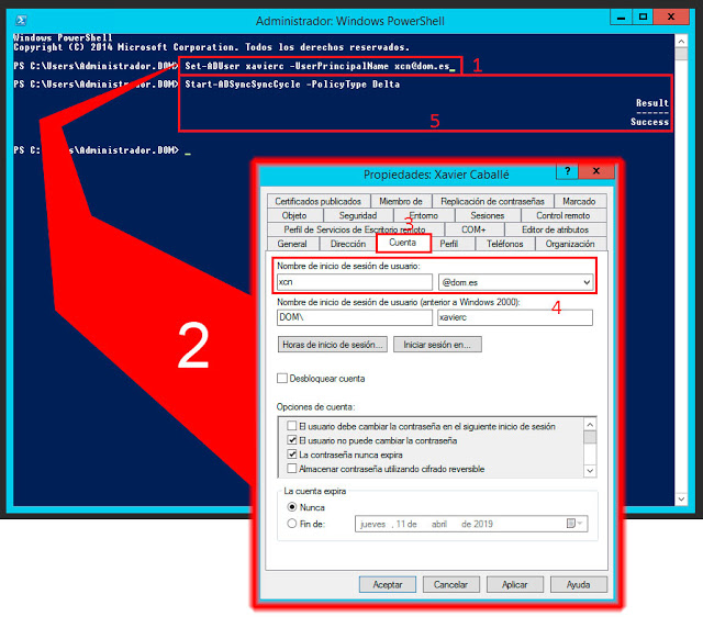 Pantallazos.es: Exchange OnLine: Sufijos UPN alternativos.