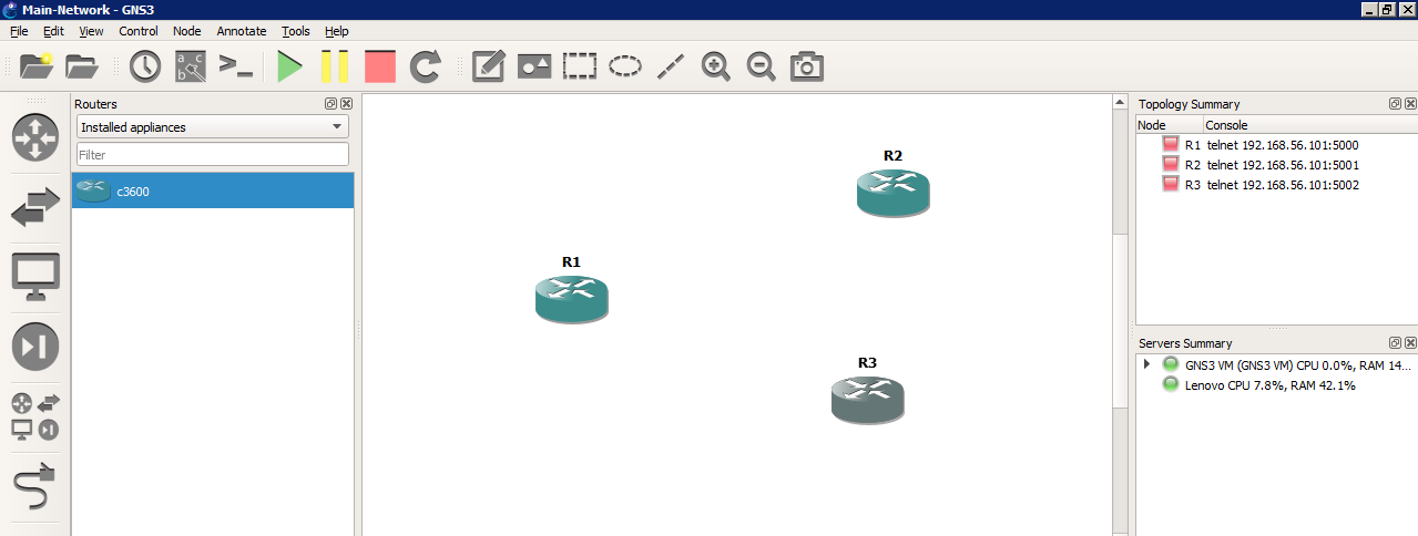 IoT (Internet of Theo): GNS3 Lab Basics
