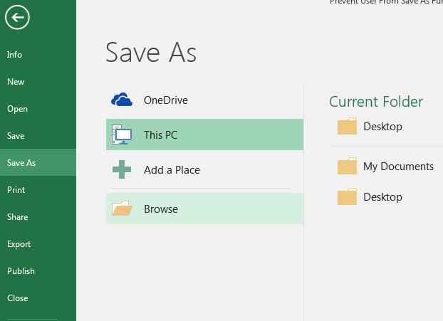 YasserKhalil Excel Lover: منع خاصية الحفظ باسم Prevent Save As Function