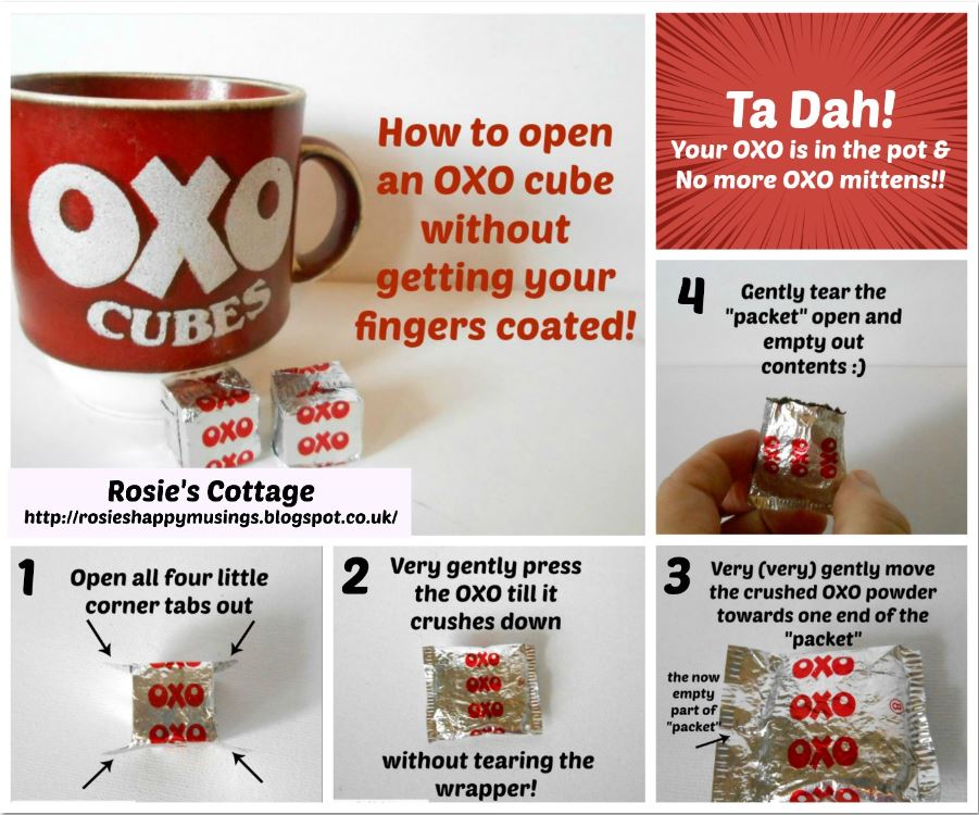 Rosie's Cottage: How To Open An OXO Without Getting Coated Fingers!