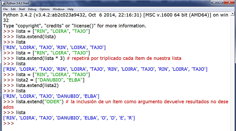 APRENDER A PROGRAMAR CON PYTHON: MÉTODOS DE LAS LISTAS