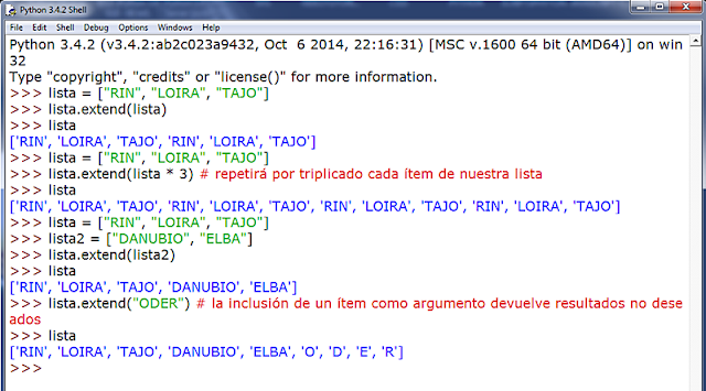 APRENDER A PROGRAMAR CON PYTHON: MÉTODOS DE LAS LISTAS