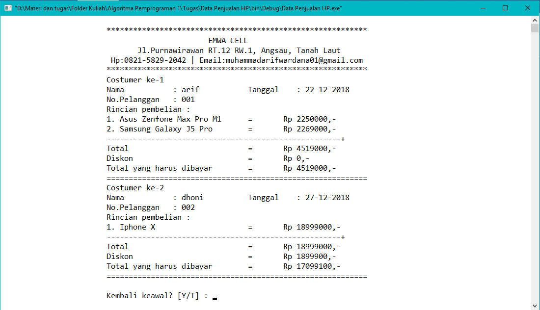 Aplikasi Sederhana C++ dengan Menggunakan struct, struct array dan ...