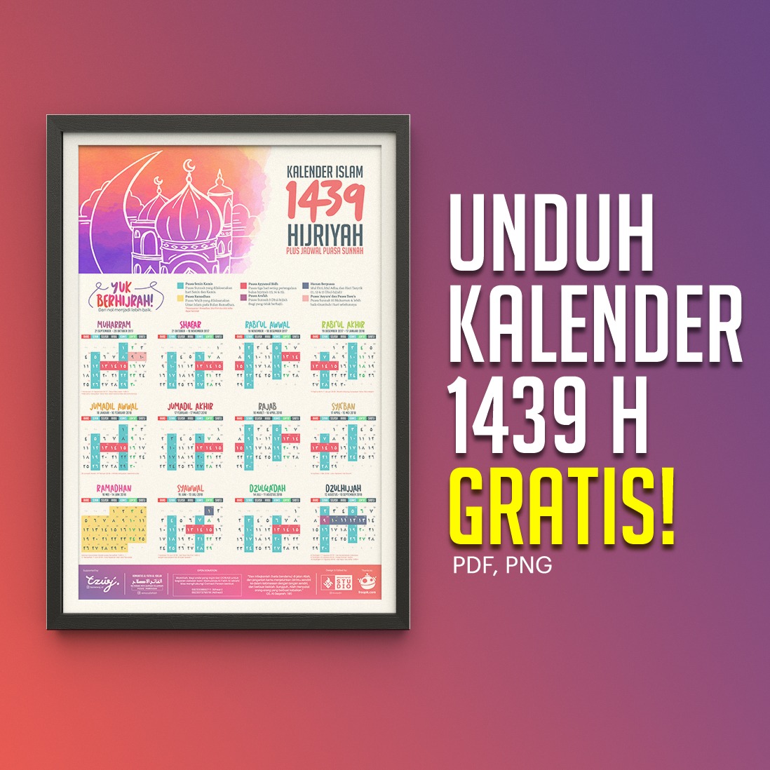 Kalender 1439 Hijriyah Gratis Download - Design Trend 2020