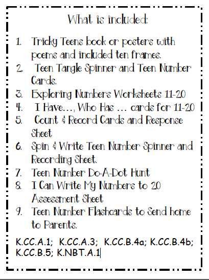 Mrs. Garretts Groovy Kindergarten: Those Tricky Teens And A FREEBIE Too!