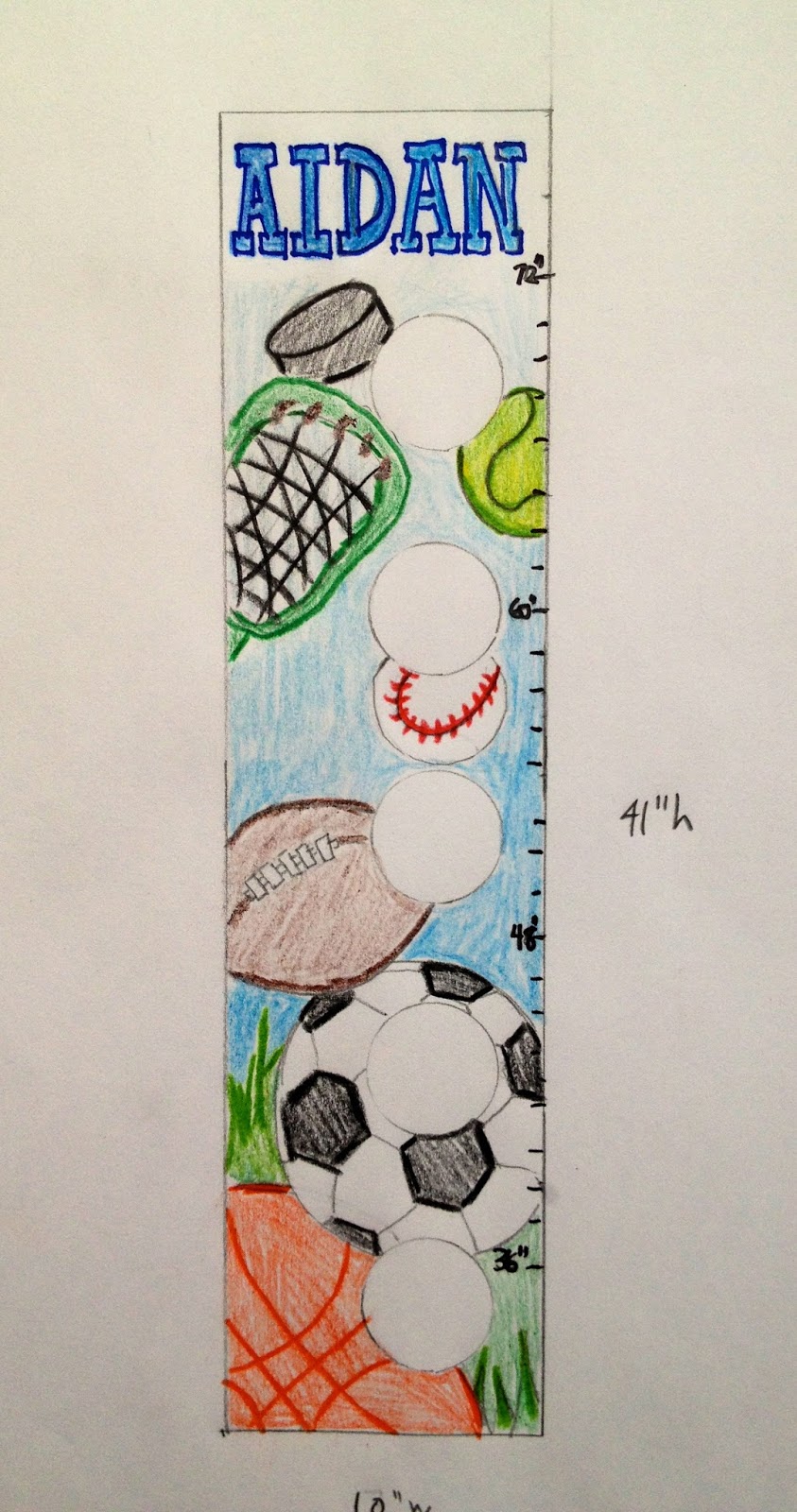 DIY Sports Themed Growth Chart - Jaime Costiglio