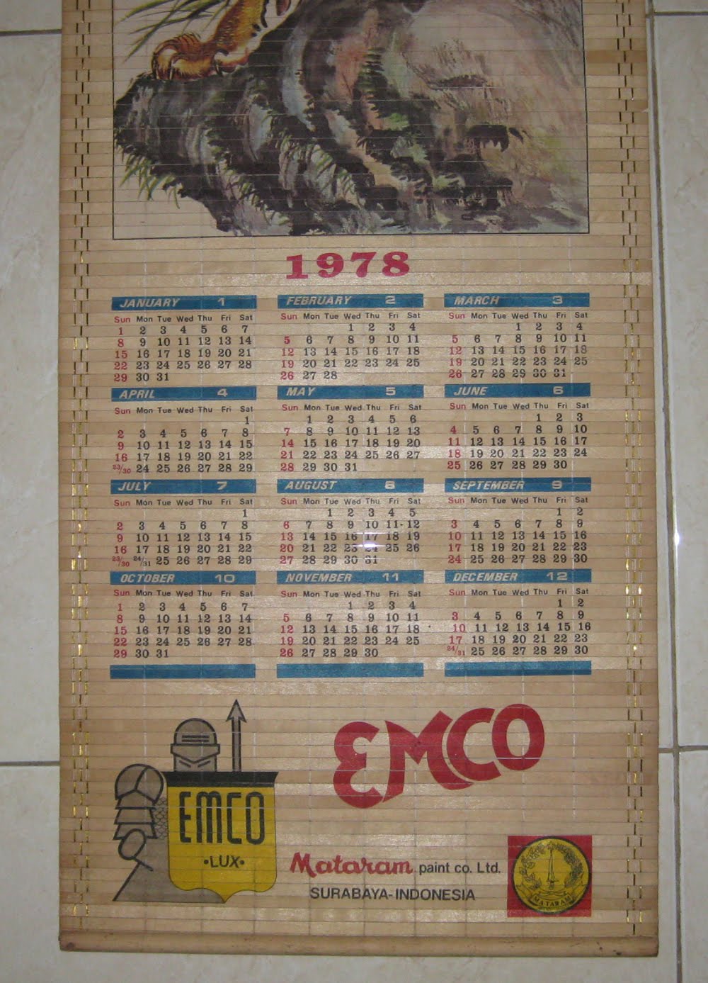 MAHAPUJA PRASASTI ANTIK GALERY: Kalender Jadul Episode 8