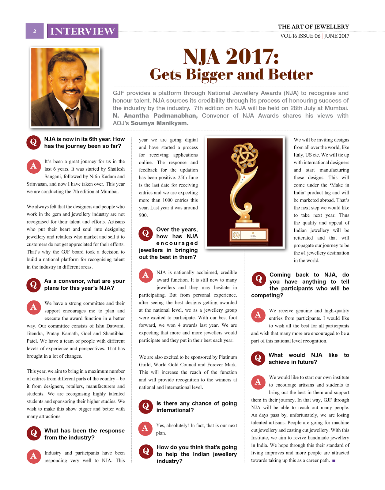 The Art of Jewellery: GJF's National Jewellery Awards (NJA 2017 ) Get ...