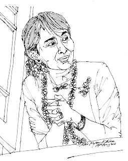 Min Kyaw Khine: My Sketches - Daw Aung San Suu Kyi