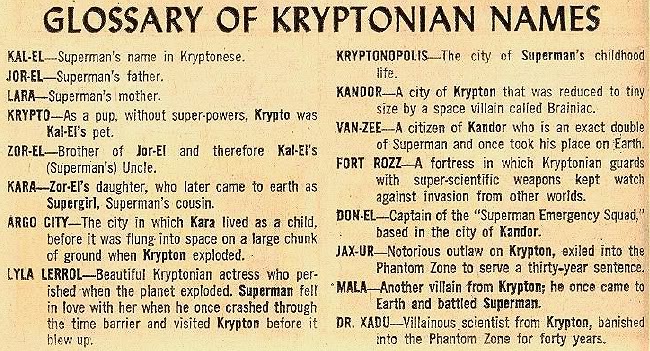 The Dork Review: Kryptonian Names