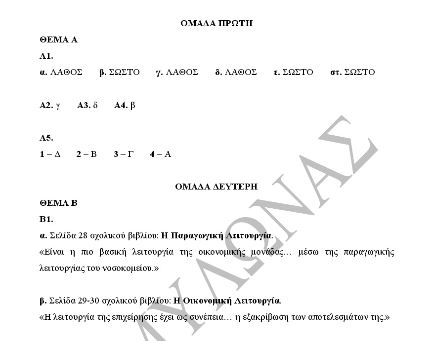 Αρχές Οικονομίας και Διοίκησης Λευτέρης Μυλωνάς: Θέματα και Απαντήσεις ...