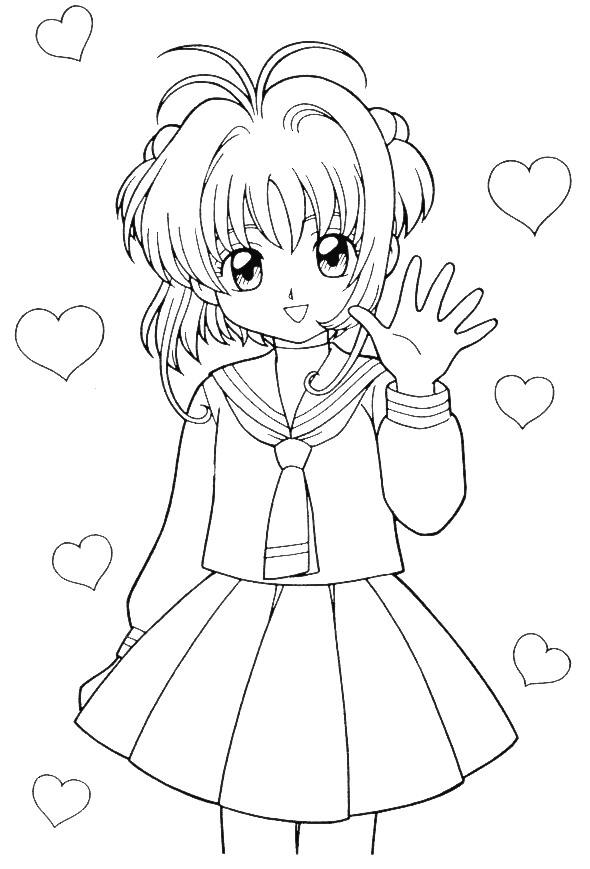 sakura say hello coloring pages >> Disney Coloring Pages