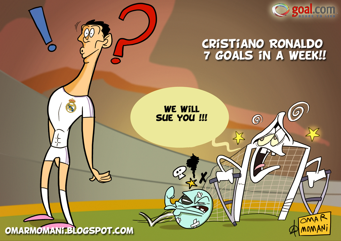 Omar Momani cartoons: Cristiano Ronaldo, 7 goals in a week