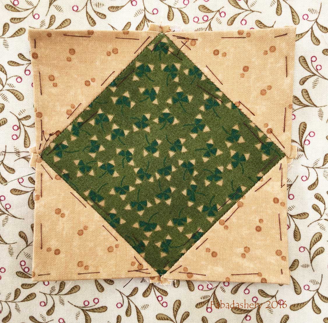 Fabadashery: Dear Jane Quilt - Block D13 Field of Dreams