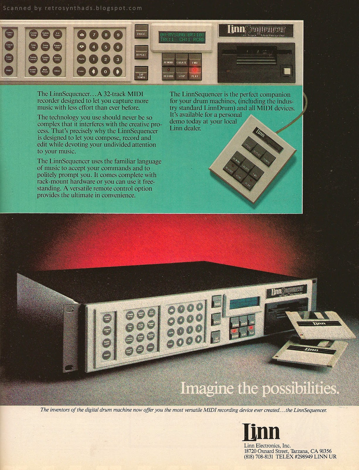 Retro Synth Ads: Linn Electronics Inc. LinnSequencer "Imagine the ...