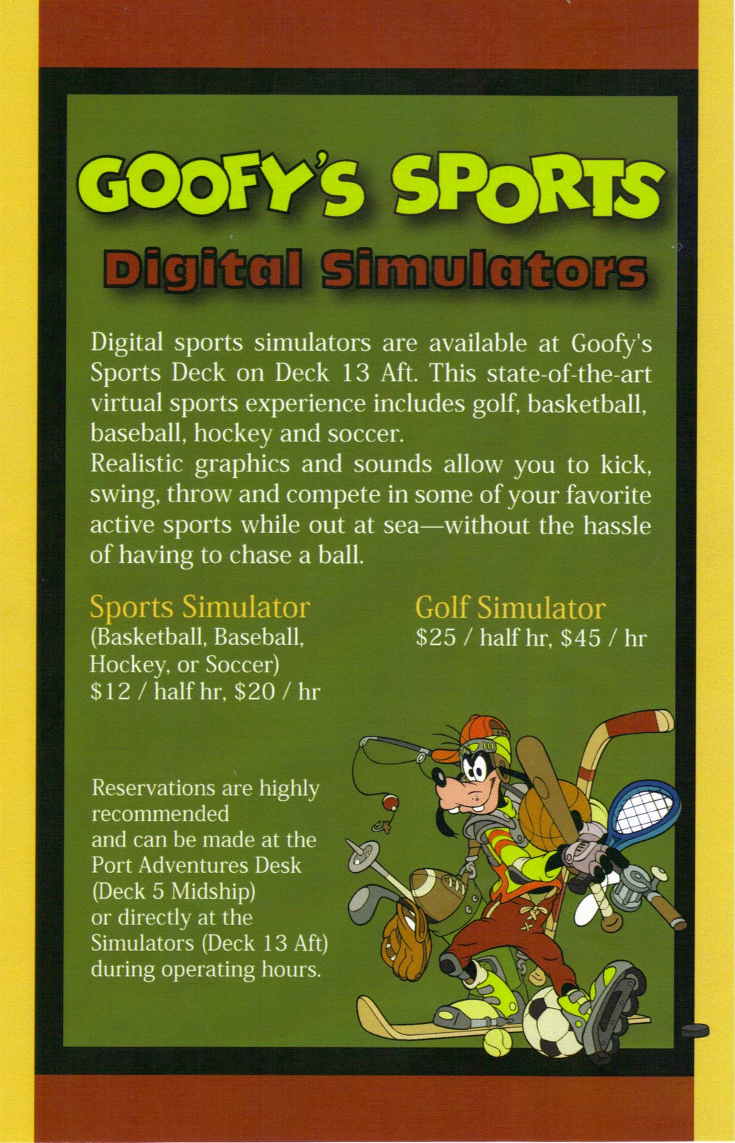 Williams Family: Goofy's Sports Deck on the Disney Dream