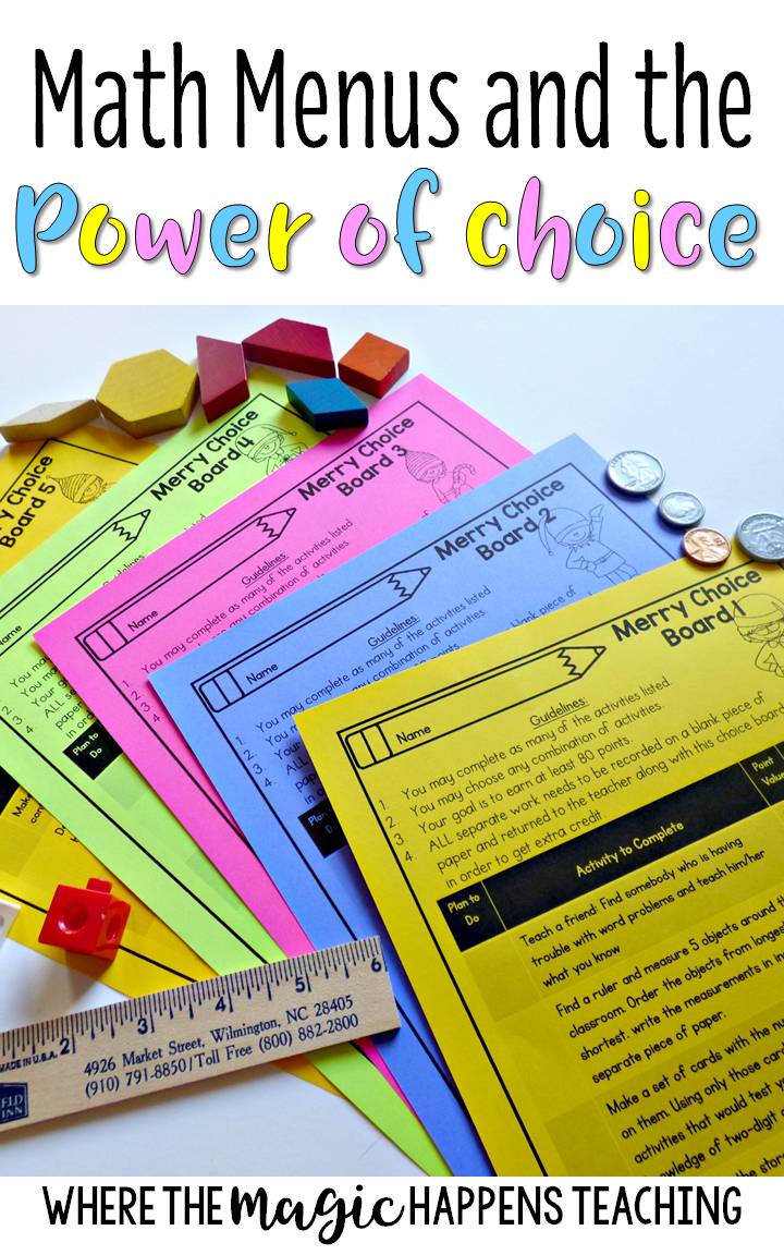 How To Use Math Menus in the Primary Classroom - Where the Magic Happens