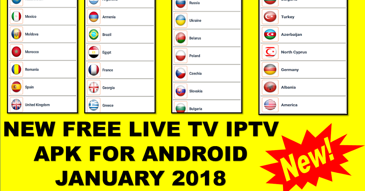 NEW FREE LIVE TV IPTV APK FOR ANDROID JANUARY 2018 - WORLD TV CHANNELS ...