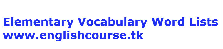 Elementary Vocabulary Word Lists - English With Tariq