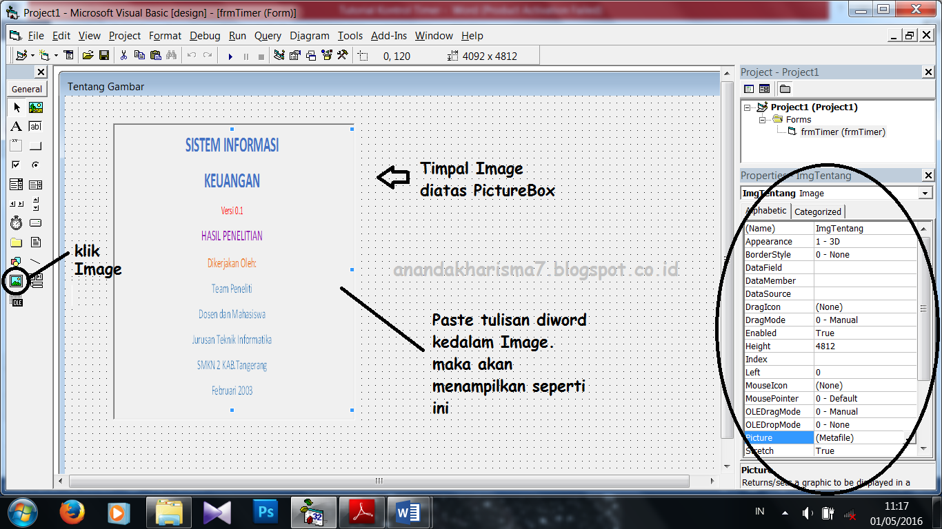 Ananda Kharisma: Tutorial Membuat Kontrol Timer Di Visual Basic 6.0