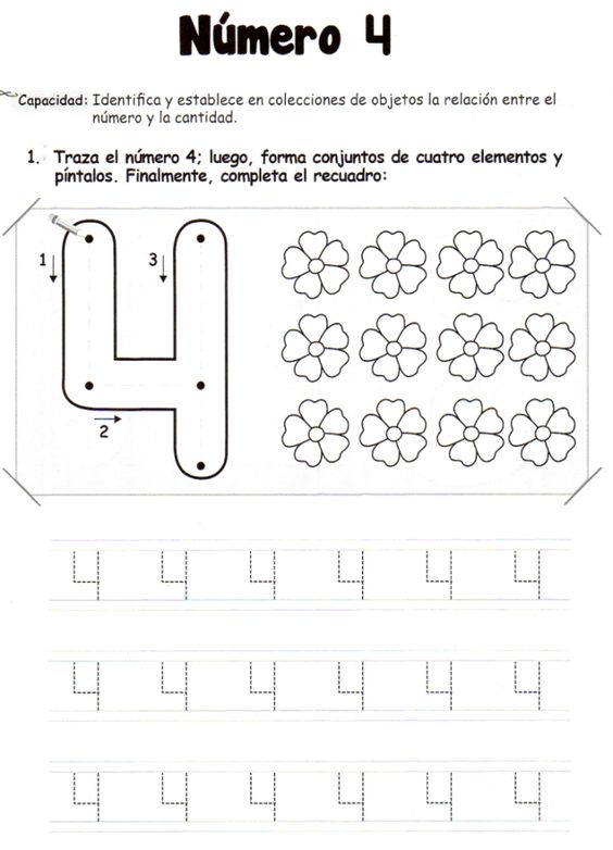 Trabajando en Educación Infantil: Otras 10 fichas del número 4