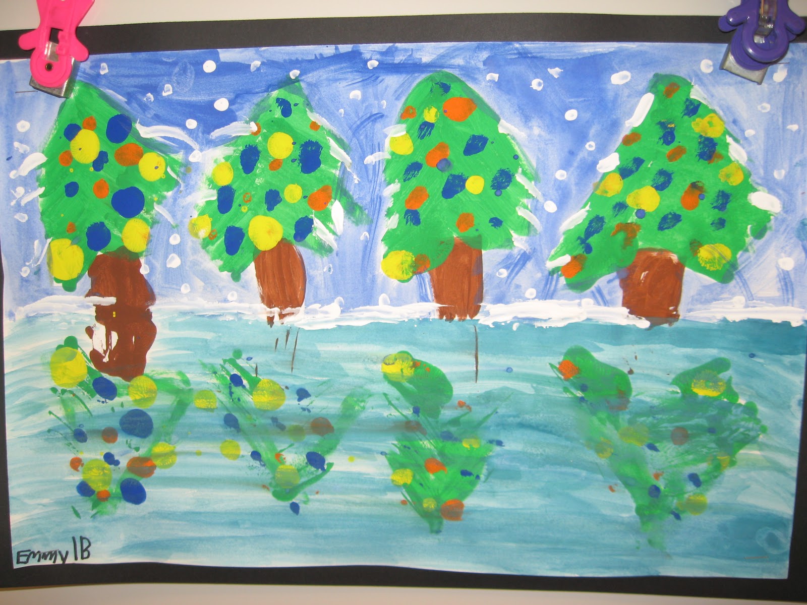 Jamestown Elementary Art Blog: 1st grade Monet landscape reflections