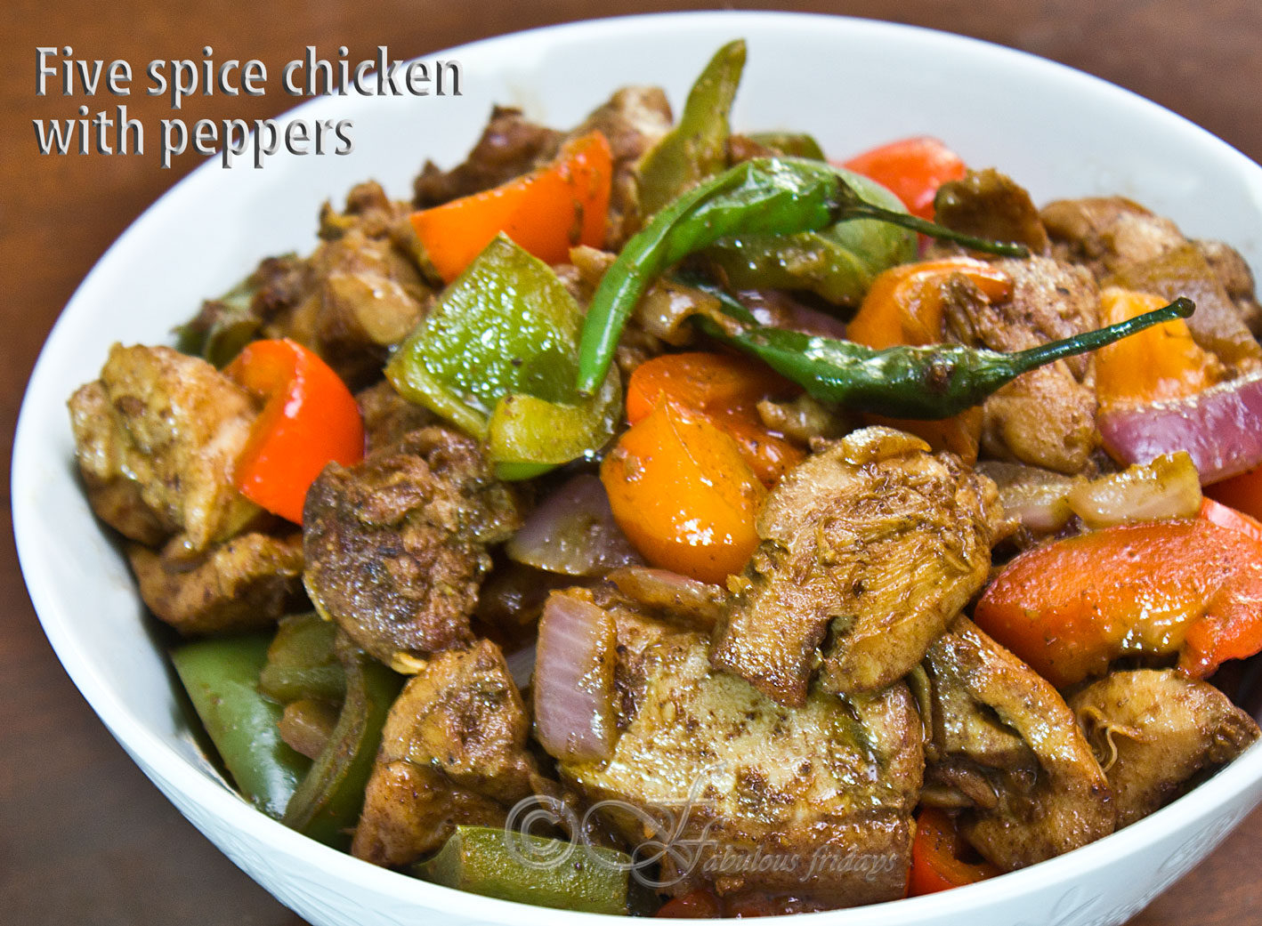 fabulous fridays: Five spice chicken with peppers