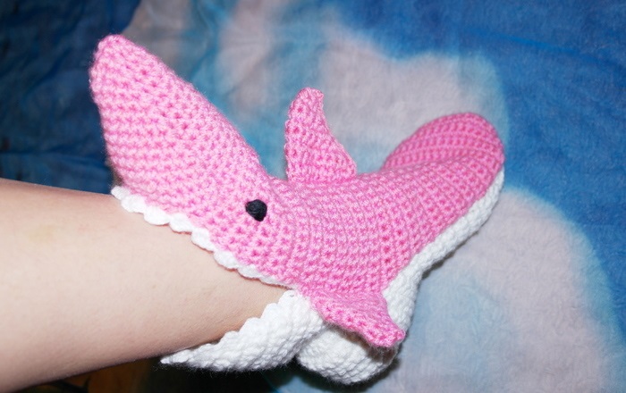 Free Crochet Shark Slippers Pattern
