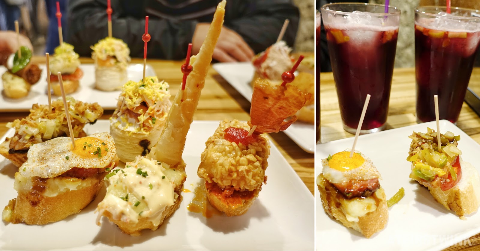 Pinchos and drinks in Barcelona, Spain