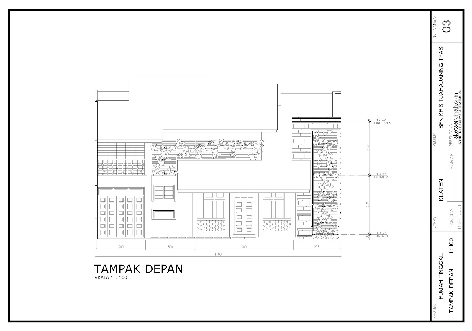 Tahap Rancangan Pelaksanaan : Gambar DENAH, TAMPAK dan POTONGAN ...