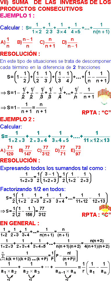 SERIES Y SUMAS NOTABLES SUMATORIAS PROBLEMAS RESUELTOS DE HABILIDAD ...