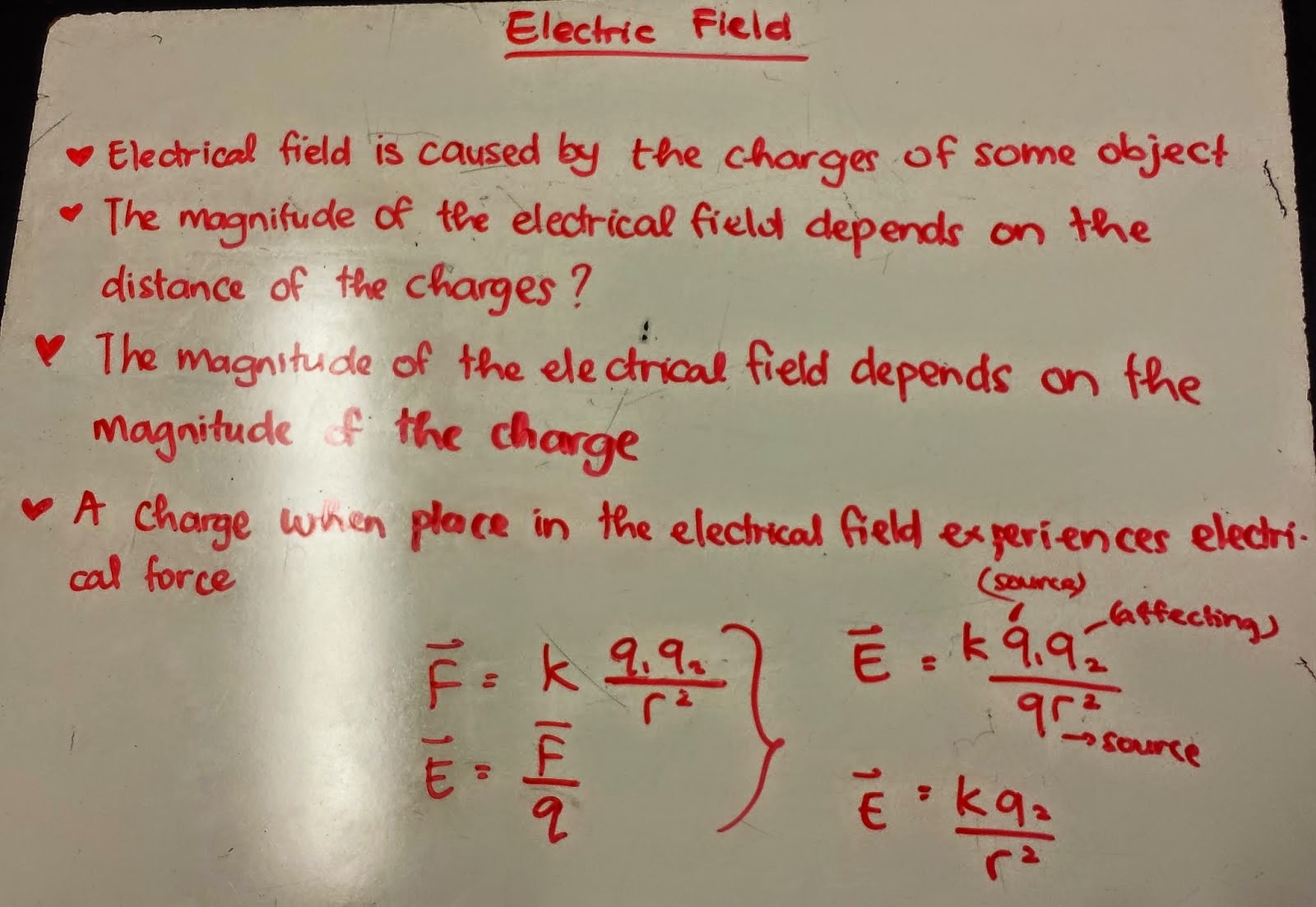 Electric Force Equation