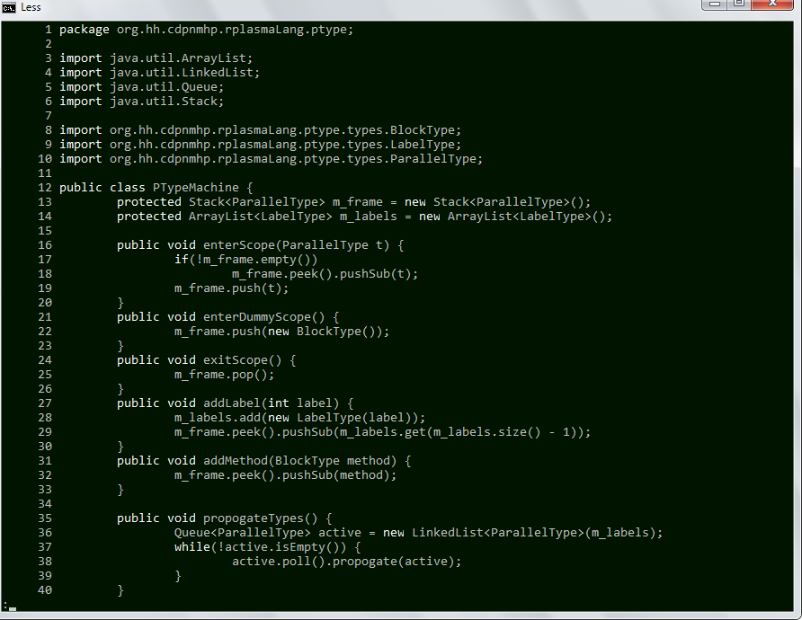 The Lost Melody: Syntax-highlight pager in windows 7 command line