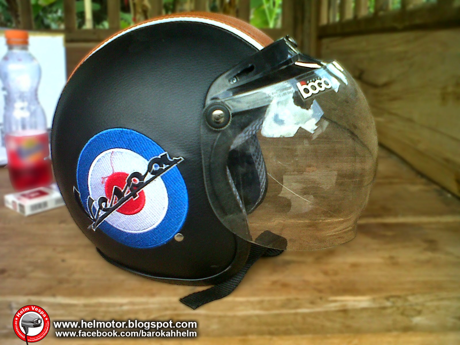 Helm Bogo Vespa Logo Hitam ~ Helm Vespa