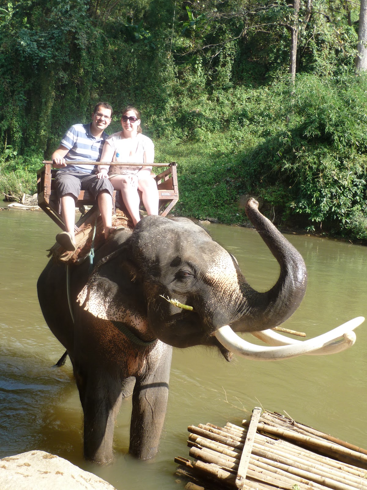 Around The World: A bamboo raft down the river and elephant riding in ...