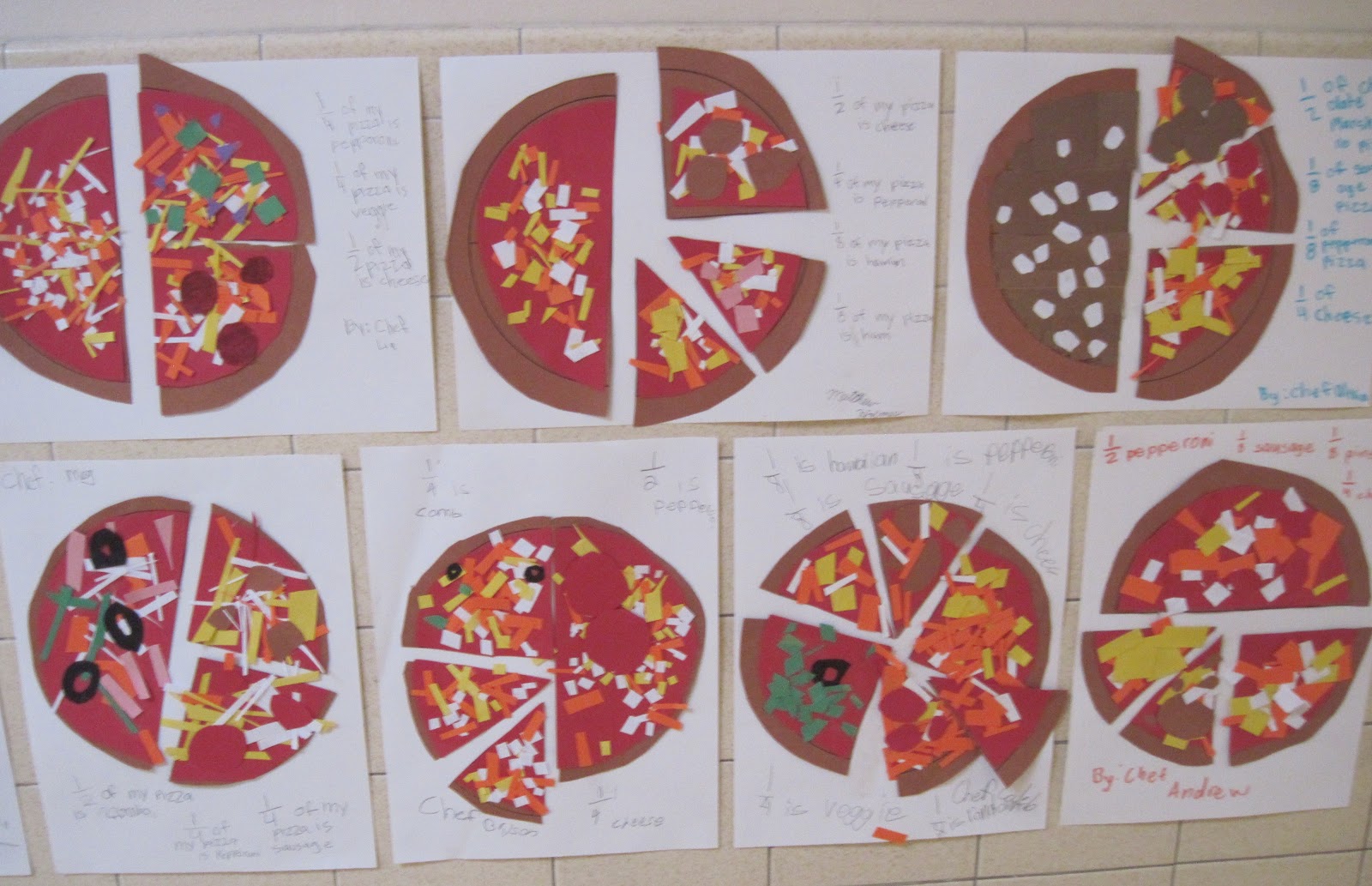 Polka-Dotty Place: Fraction Pizzas