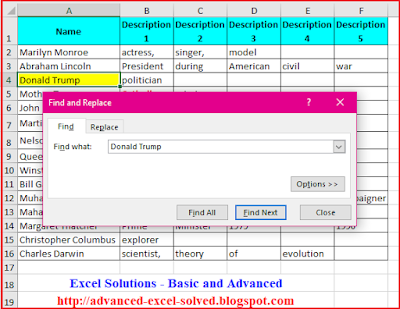 Find & Replace - Search By Color Format and Wildcard Search | Excel ...