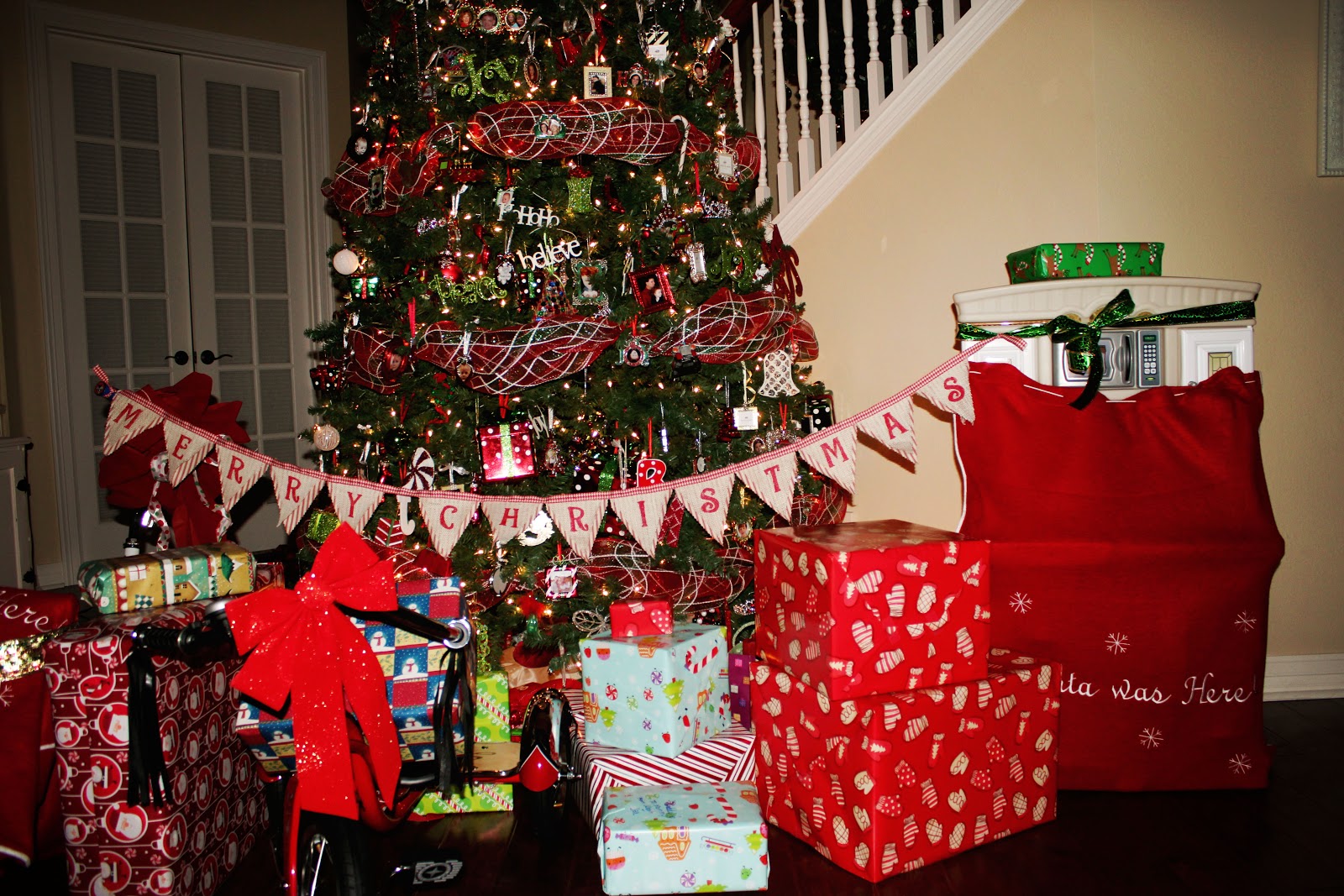 Choosing Joy Today: Christmas tree on Christmas morning 2012