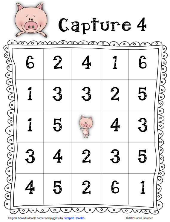 Classroom Freebies Too: Capture Four Combines Math Skills and Strategy