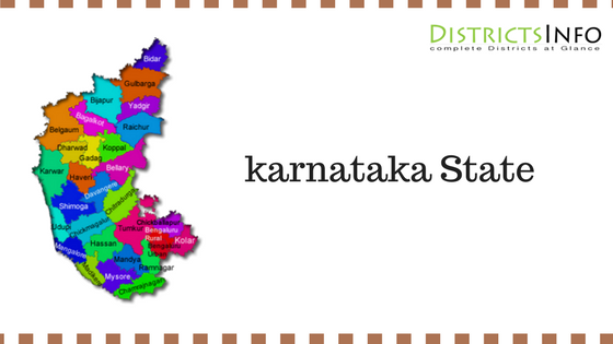 Karnataka State with Districts in India