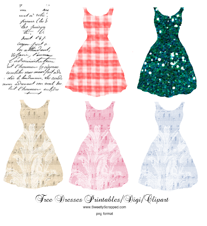 Sweetly Scrapped: Free Printable Dresses.... a few more