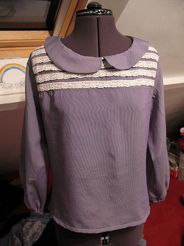 Watch This Lace - Winnie's modern librarian blouse - A Stitching Odyssey