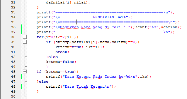 Struktur dan Pencarian serta Contoh Programnya dalam Bahasa C
